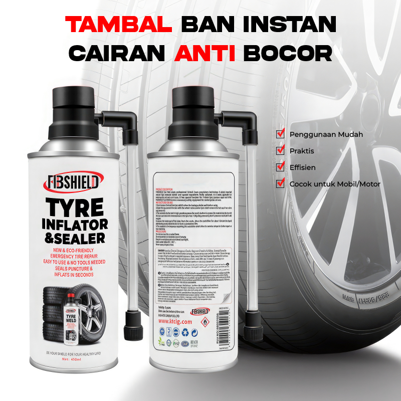 Jual Cairan Anti Ban Bocor 450ml Tyre Infalator & Sealer Cairan LAPAK ...