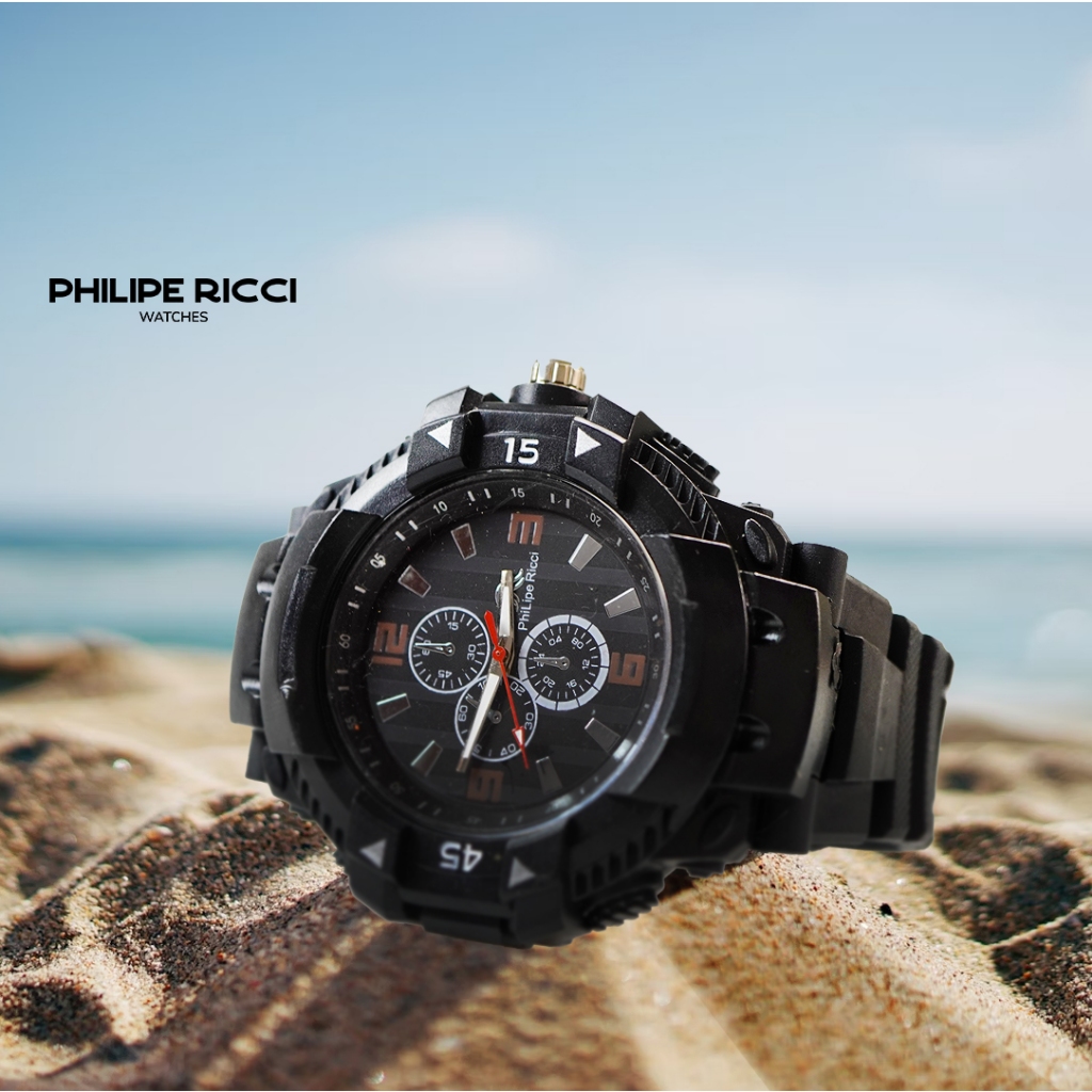 Jual PhiLipe Ricci Jam Tangan Pria Original Analog Strap Rubber Quartz ...