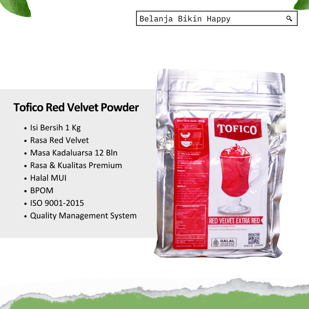 Jual Bubuk Red Velvet 1 Kg / Bubuk Minuman / Tofico Extra Red Velvet ...