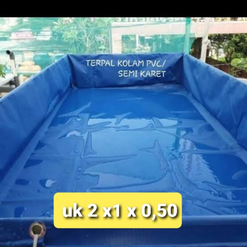 Jual kolam terpal semi karet full set kerangka paralon pvc ukuran ...
