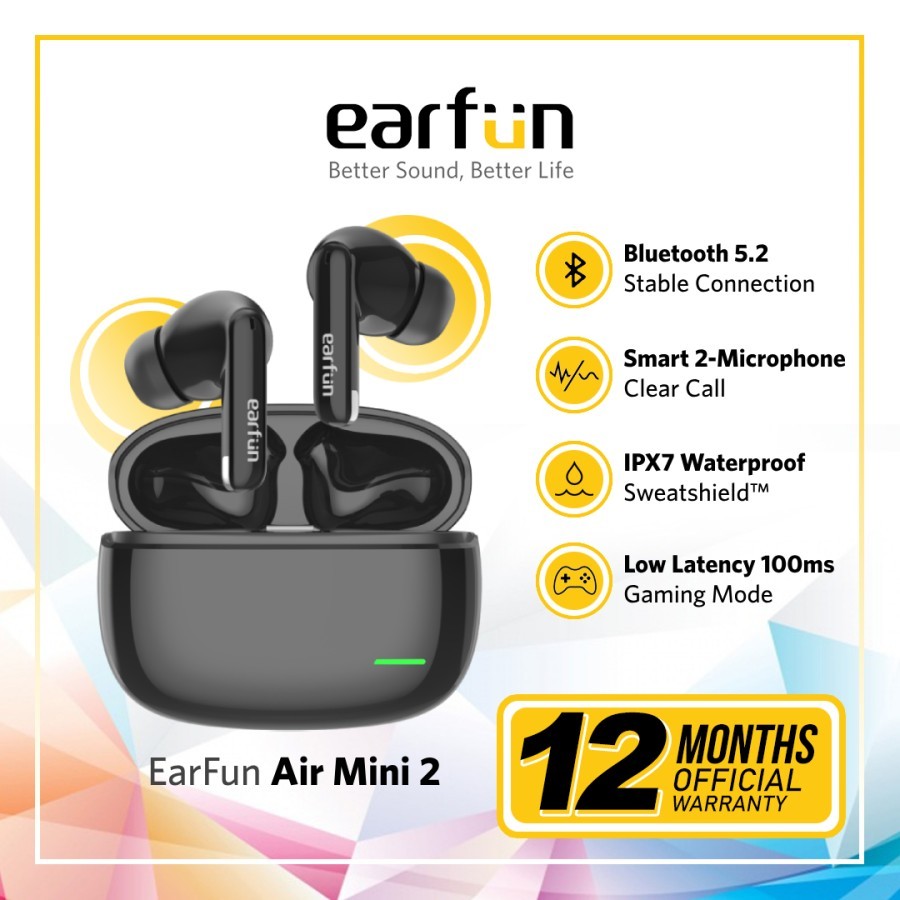 Jual EarFun Air Mini 2 TWS Low latency IPX7 TWS with Superior Sound | Shopee Indonesia