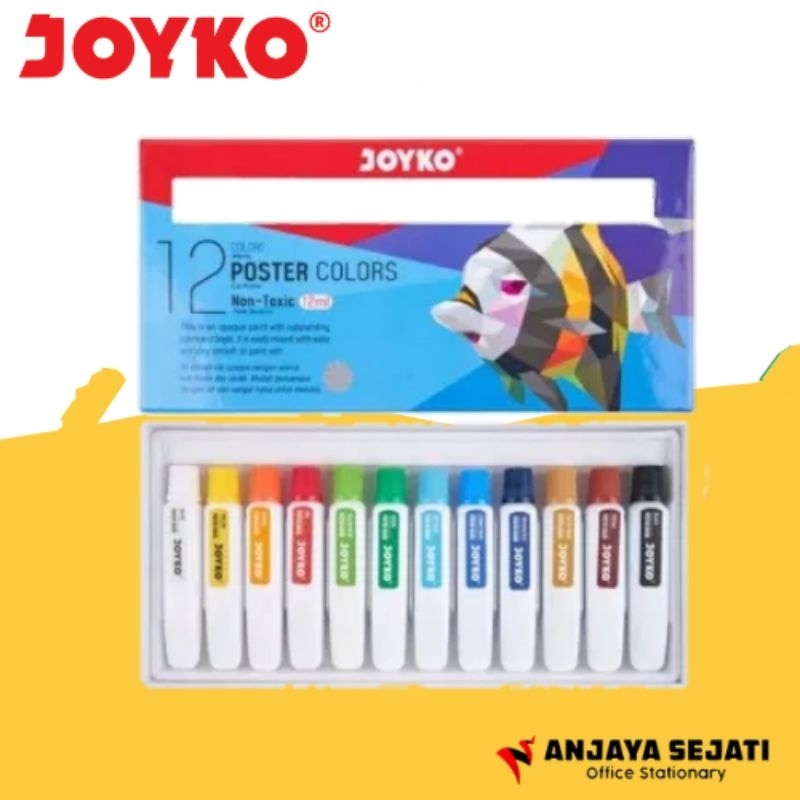 Jual Poster Colour | Cat Poster Joyko 12 Warna 12 Ml | Shopee Indonesia