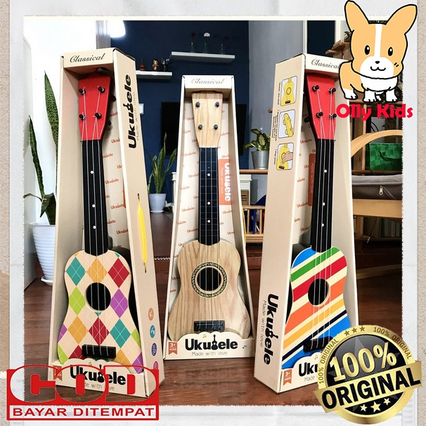 Jual OLLYKIDS MA20 Paket Alat Musik Ukulele 4 Senar Plastik Tebal ...