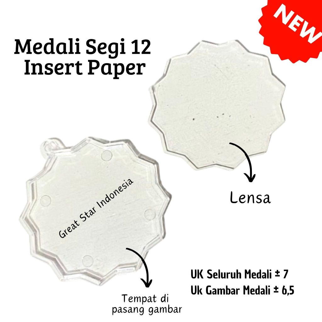 Jual MEDALI INSERT PAPER UK 7CM & 8CM / BANDUL MEDALI AKRILIK INSERT ...