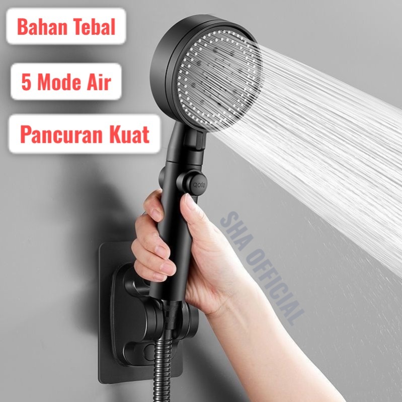 Jual Kepala Shower Mandi Hitam 5 Mode Air Premium Head Shower Kamar Mandi Handheld | Shopee ...