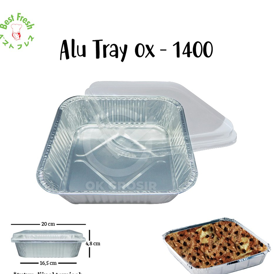 Jual Alu Tray OX-1400 + Tutup (1 Pack isi 5pcs) | Shopee Indonesia