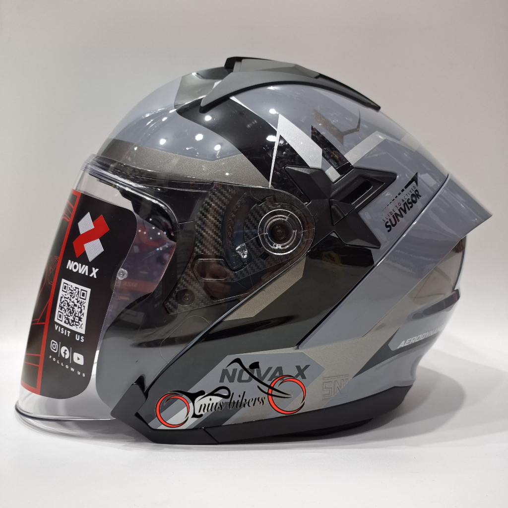 Jual HELM JPX HALF FACE NOVA X N4 GREY GLOSS | Shopee Indonesia