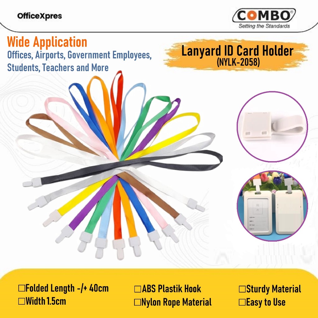 Jual Tali ID Card Nilon / Card Holder / Tali Name tag / Gantungan Kartu ...