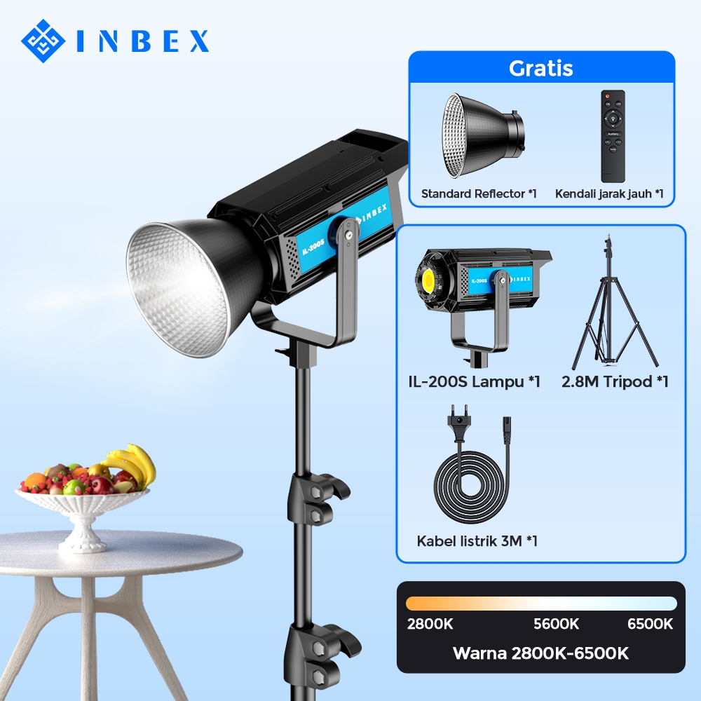 Jual INBEX IL-200S Softbox Lighting Livestream LED COB Lampu Konten ...