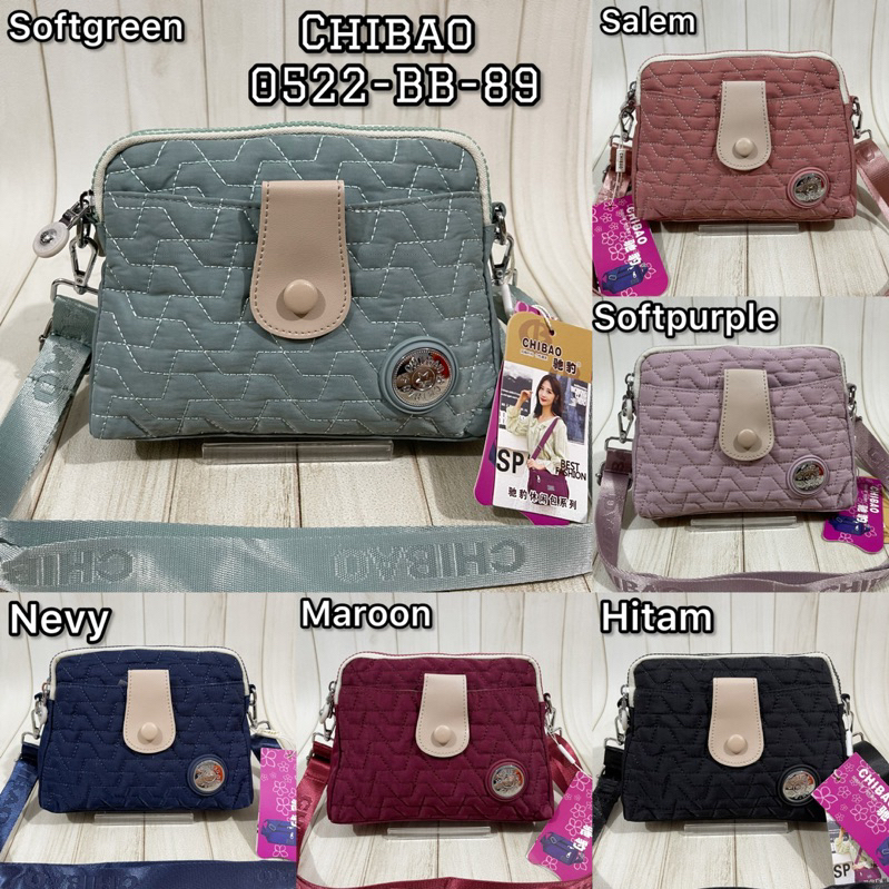 Jual TAS SELEMPANG WANITA ORI CHIBAO KANVAS HALUS CB0522-BB 5Ruang | Shopee Indonesia