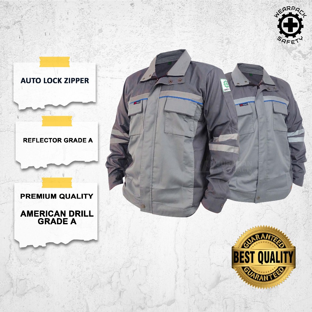Jual Wearpack Safety Semi Jaket / Wearpack Kerja Atasan Warna Abu Muda ...