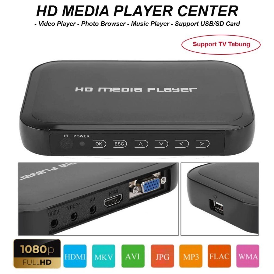 Jual HDMI Media Player Full HD 1080P with HDMI - Remote HDMI MEDIA ...