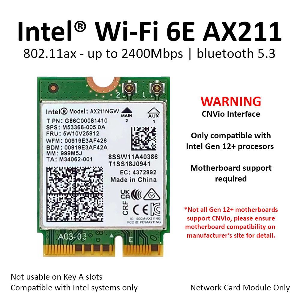 Jual Intel WiFi 6E AX211 Wireless Card Bluetooth 5 AX M.2 NGFF AX211NGW ...