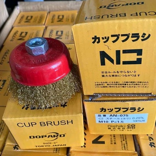 Jual Sikat kawat mangkok 3inch/wire brush serabut kuning | Shopee Indonesia