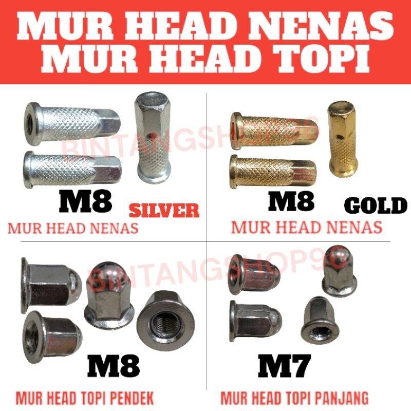 Jual MUR BAUT HEAD MUR KNALPOT KOP NANAS MUR JOK BAWAH/Mur Block/Blok ...