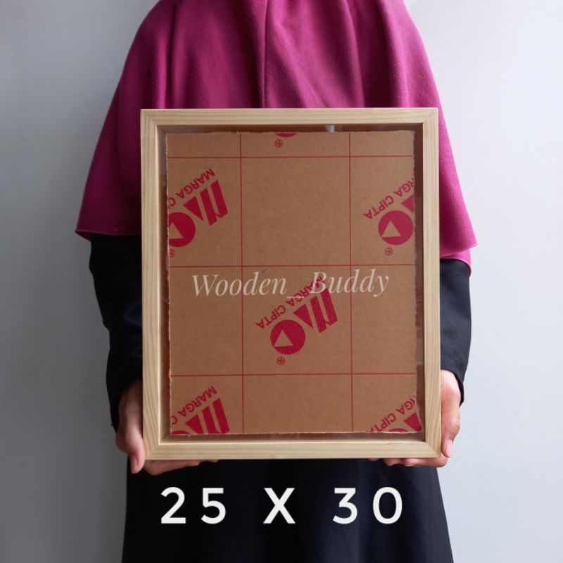Jual Frame 3D 25 x 30cm Kaca Akrilik Kayu Pinus Space 3,5cm | Shopee ...