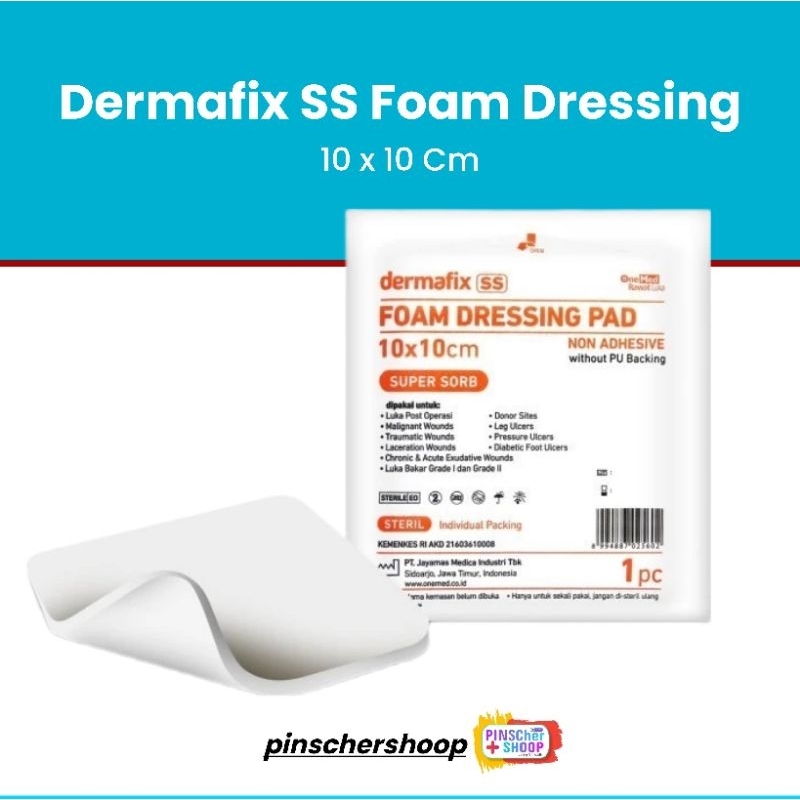 Jual Dermafix SS Foam Dressing Pad 10 x 10 Cm Without PU Backing OneMed ...