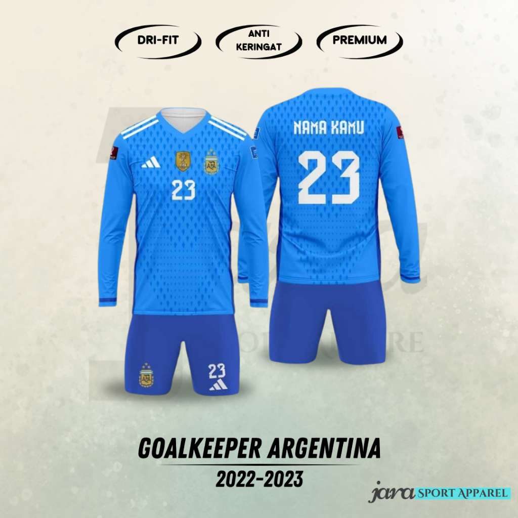 Jual Jersey ARGENTINA KIPER 2023 GK 2 Biru World Cup 2022/2023 Full ...
