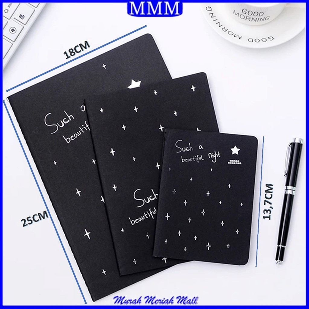 Jual MMM Buku Tulis Warna Hitam Isi 28Lembar Buku Catatan Karakter ...