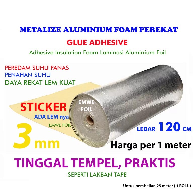 Jual 50cm perekat Sticker Glue Thermal Foam Busa Aluminium Foil Single ...
