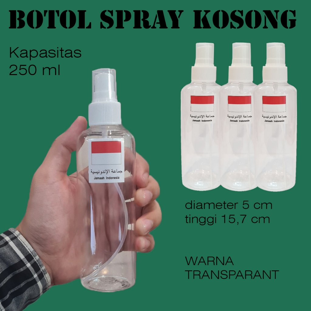 Jual Botol Spray Kosong Logo Indonesia 250 ml Botol Wudhu Botol Air ...