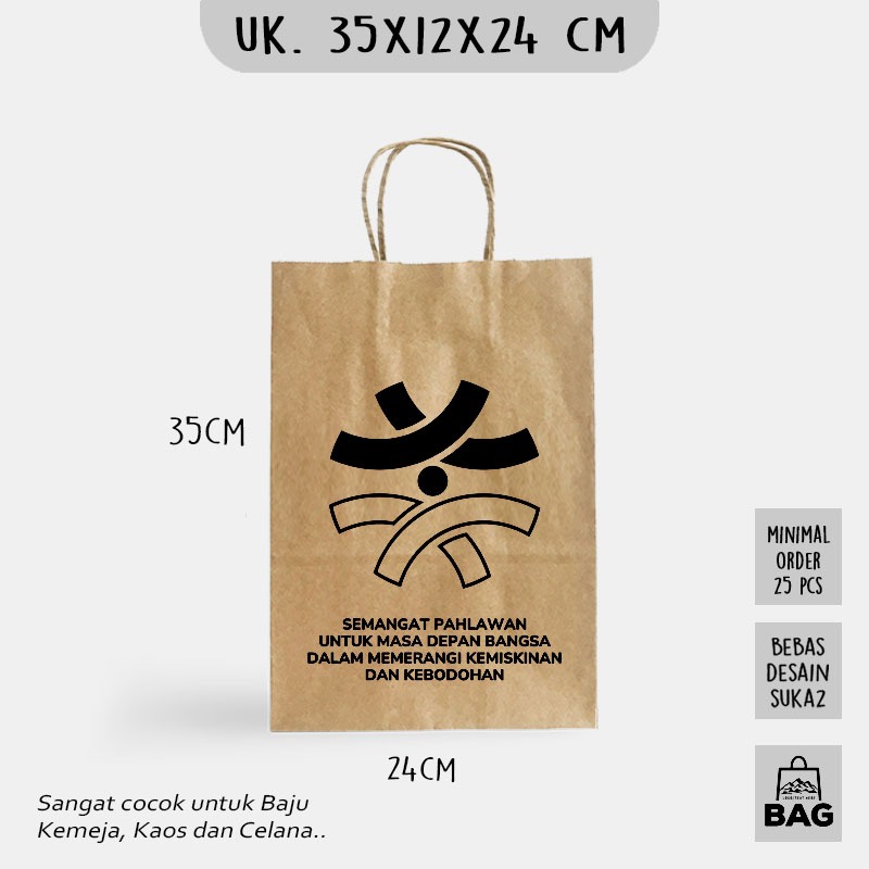 Jual (+SABLON) Paper Bag Jumbo 4CUP 35x12x24 CM / Paper Bag Kado ...