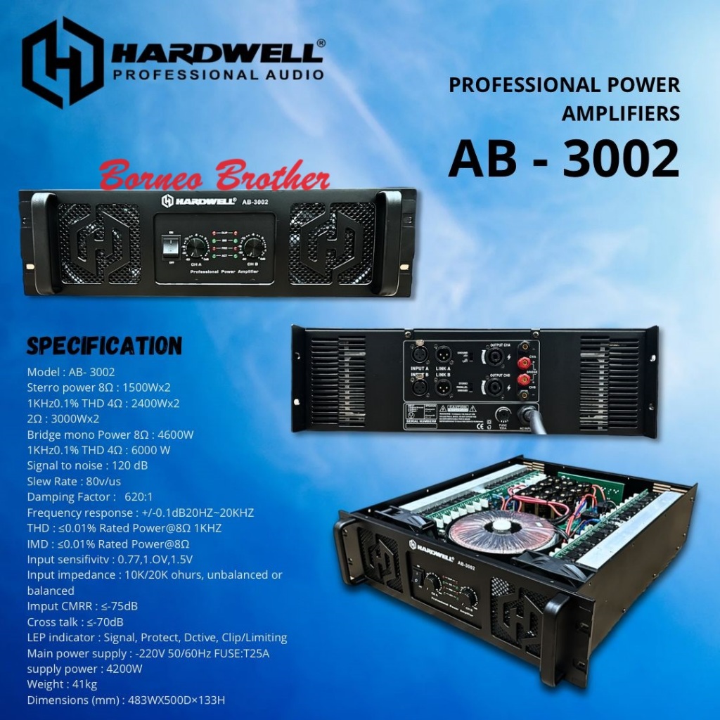 Jual Hardwell AB-3002 AB 3002 Original Power Amplifier 2 x 1500Watt ...