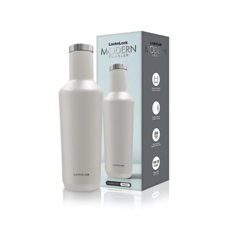 Jual (PROMO) LocknLock Modern Tumbler 500ml Putih Lock n Lock Vacuum ...