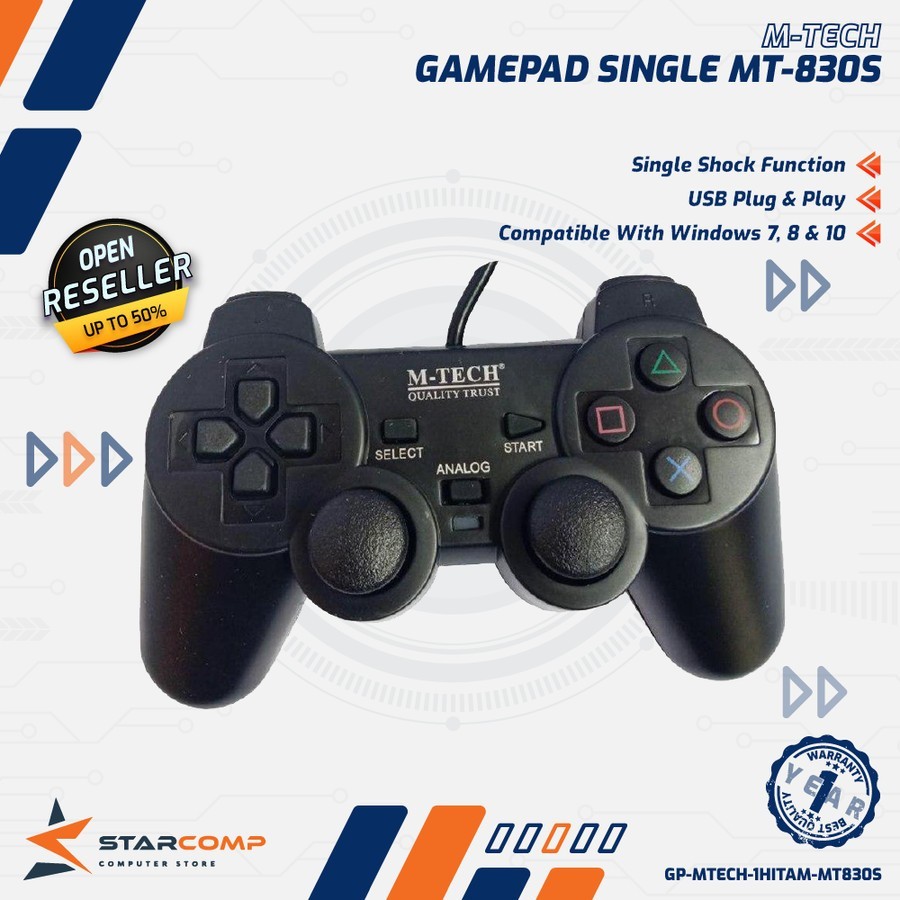 Jual Gamepad M-TECH MT-830S Single USB TRANSPARAN HITAM Joystick ...