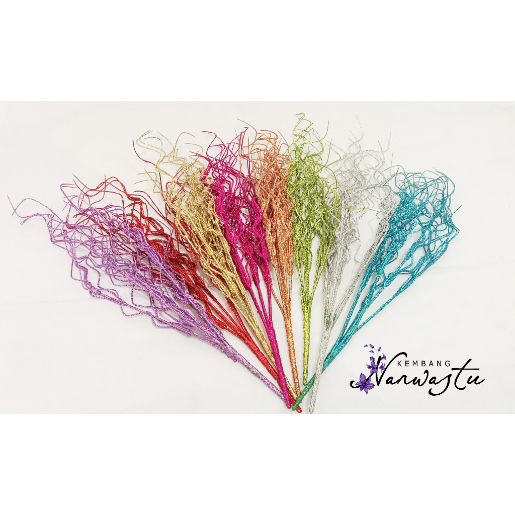 Jual Bunga Palsu Bunga artificial Ranting Spiral Gliter | Shopee Indonesia
