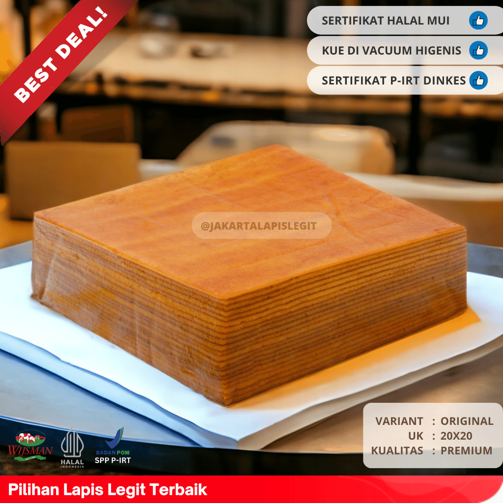 Jual (KUALITAS PREMIUM) KUE LAPIS LEGIT 20x20 ORIGINAL WISMAN 100% ...