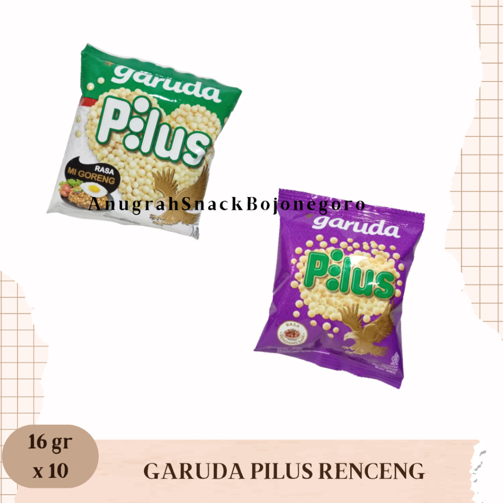 Jual Snack Garuda Pilus Renceng 16gr x 10 (Mi Goreng / Rendang Sapi ...