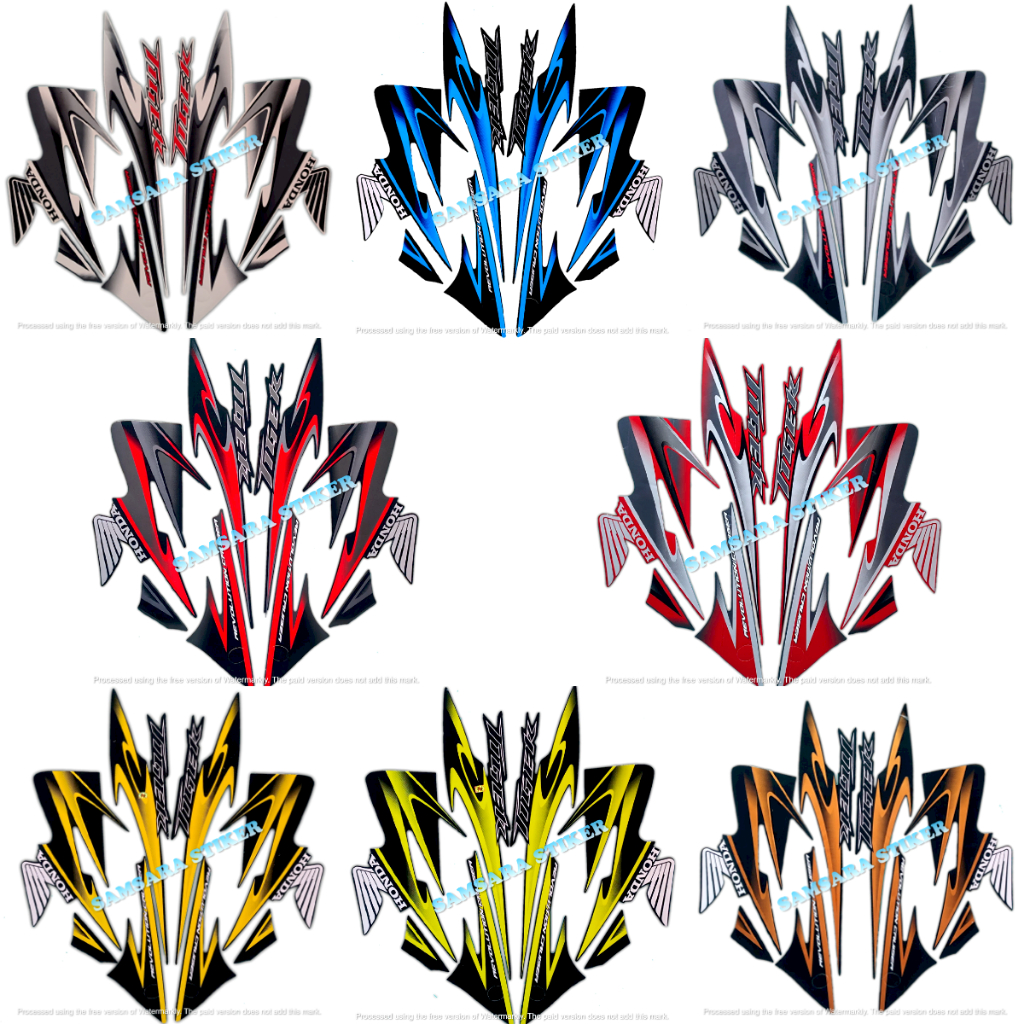 Jual STICKER STRIPING MOTOR HONDA TIGER REVO 2013 SEPASANG STANDAR FULL ...