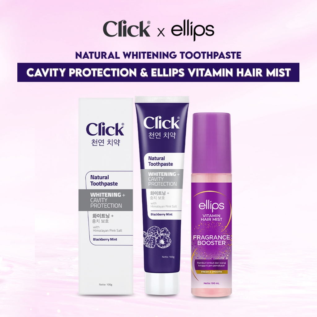 Jual Click Natural Toothpaste Whitening + Cavity Protection & Ellips ...