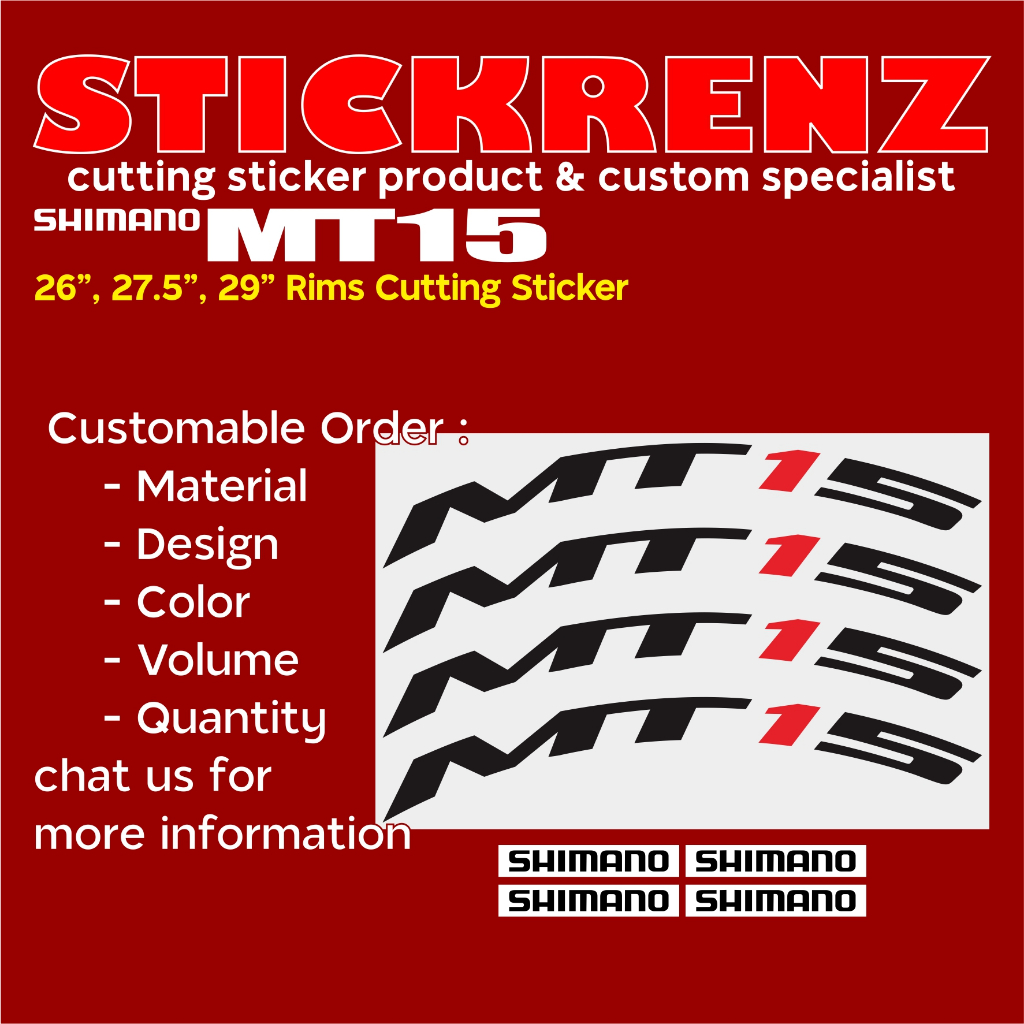 Jual Cutting Sticker Stiker Rims Velg Sepeda Shimano MT15 Custom ...