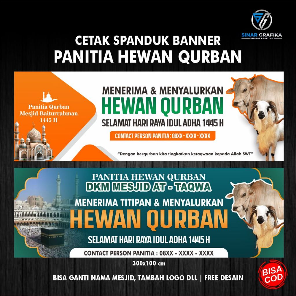Jual Spanduk Panitia Idul Adha 1445 H, Banner Panitia Hewan Qurban Idul ...