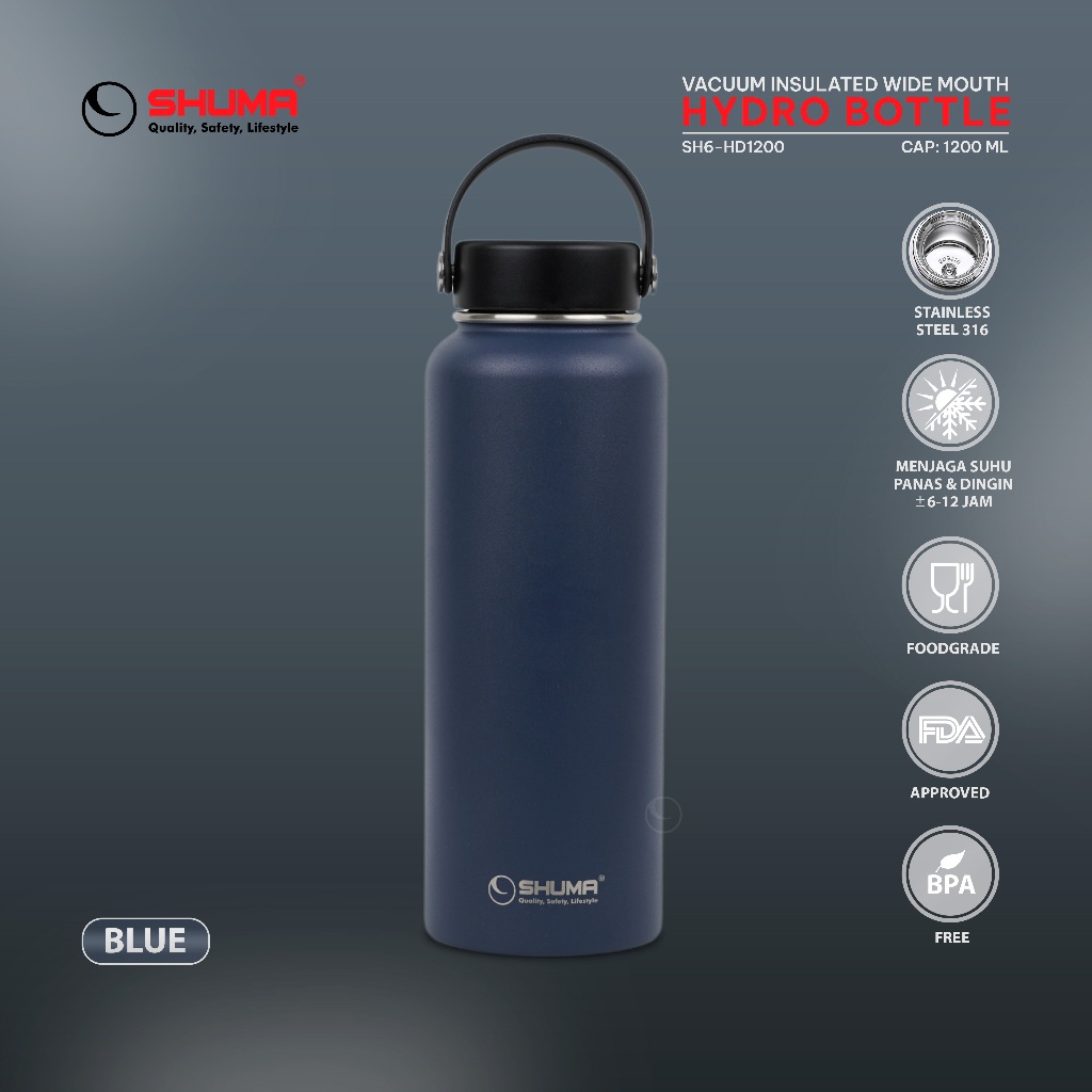 Jual SHUMA S/S 316 Vacuum Hydro Bottle 40 FL. OZ / 1200 ML | Shopee ...