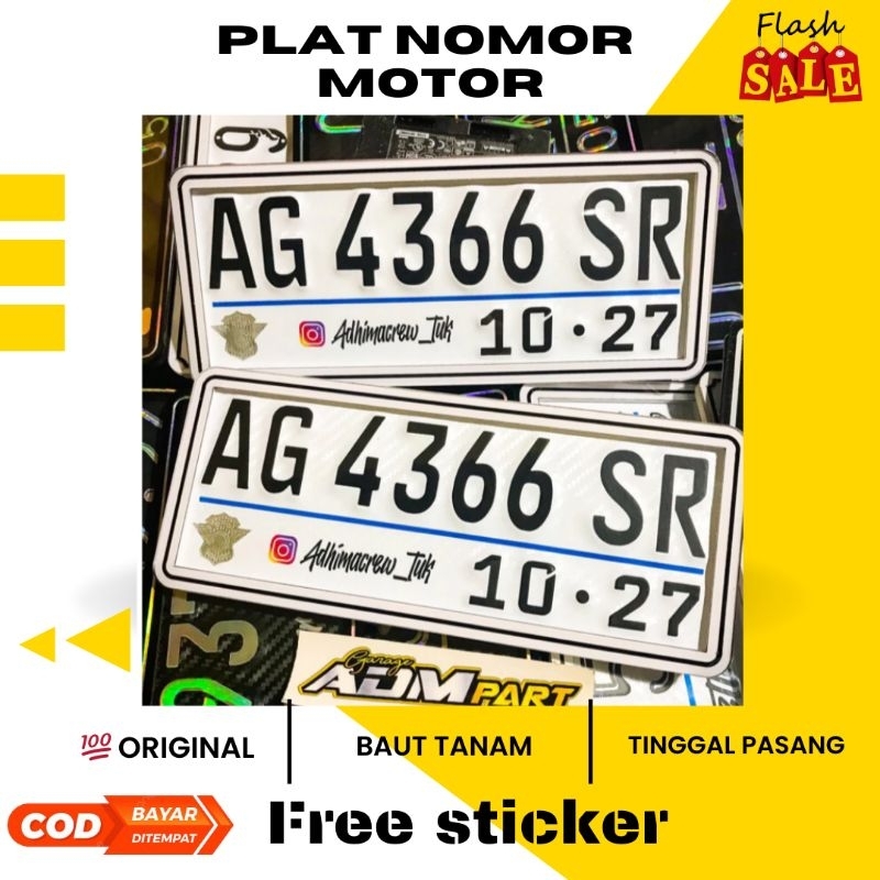 Jual PLAT MOTOR WARNA PUTIH//PLAT NOMOR MOTOR KARBON//PLAT NOMOR MOTOR ...