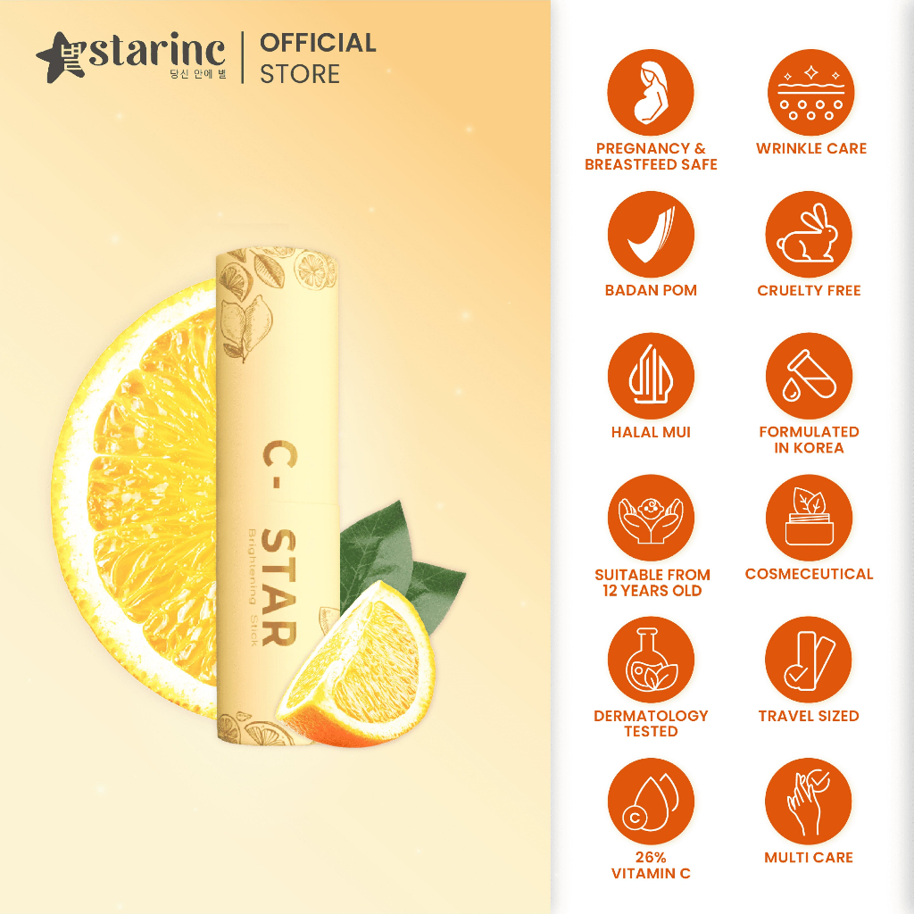 Jual Brightening Stick Balm 26% Vitamin C C-STAR STARINC | Shopee Indonesia