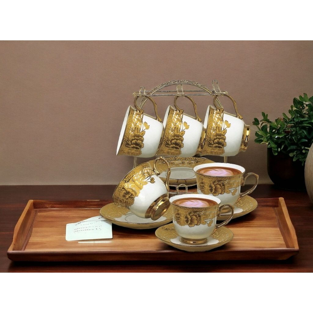 Jual Vicenza Tea Set - Perangkat Cangkir Minum Teh CR90-1 Original Emas ...