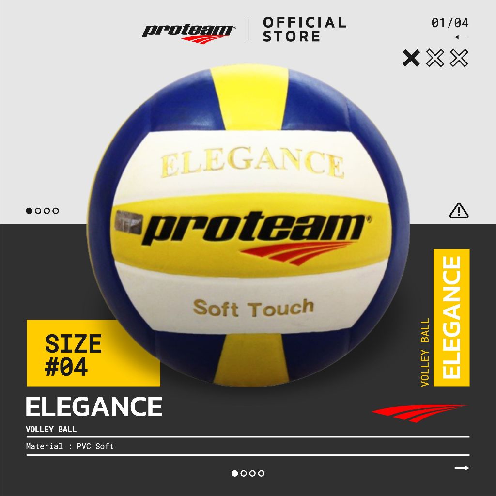 Jual Bola Voli Original Proteam Volley Ball Elegance Blue-Yellow Size 4 ...