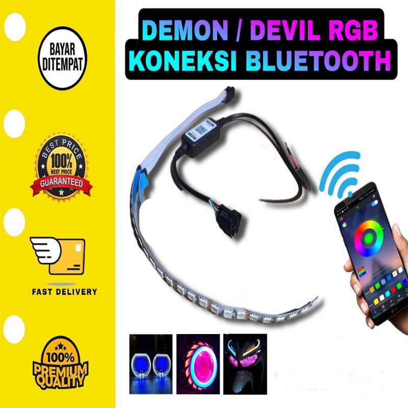 Jual Lampu Demon Eyes Devil Eyes RGB App BILED Projie Motor Mobil ...