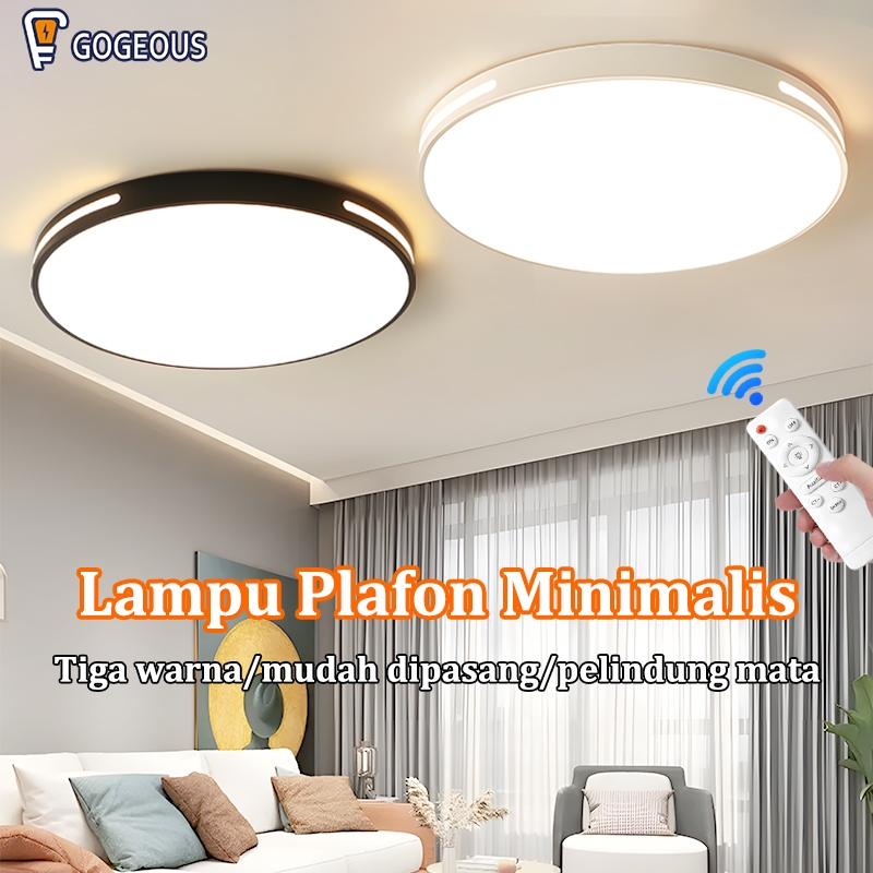 Jual 【COD】Lampu Plafon Minimalis Modern Bulat Pvc 24/36/48W 3 Warna ...