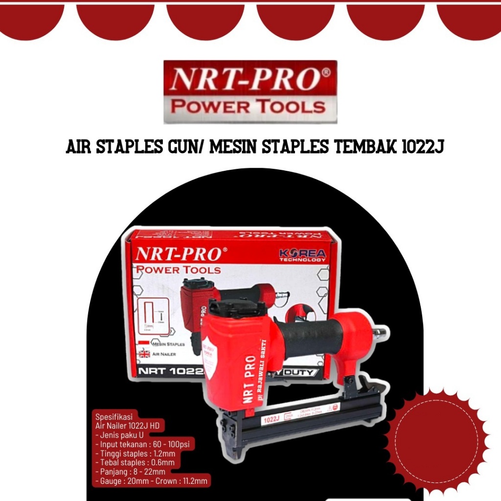 Jual AIR NAILER GUN PAKU TEMBAK U STAPLES ANGIN NRT-PRO 1022 J | Shopee Indonesia