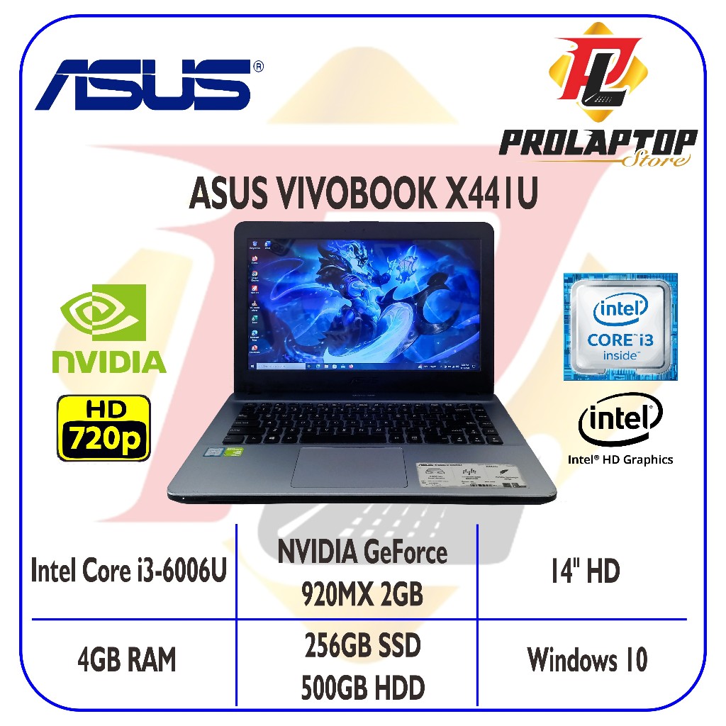 Jual Asus VivoBook X441U Intel Core i3-6006U NVIDIA 920MX RAM 4GB SSD 256GB + HDD 500GB | Shopee ...