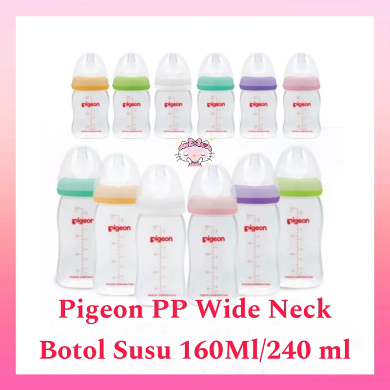 Jual Pigeon Soft Touch Peristaltic PP Wide Neck Bottle 160 &240 Ml/Botol Susu Bayi | Shopee ...