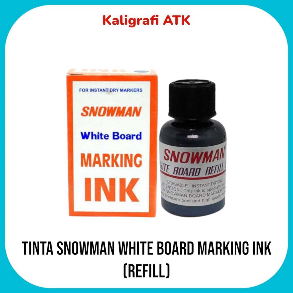Jual Tinta snowman white board marking ink refill tinta spidol snowman ...