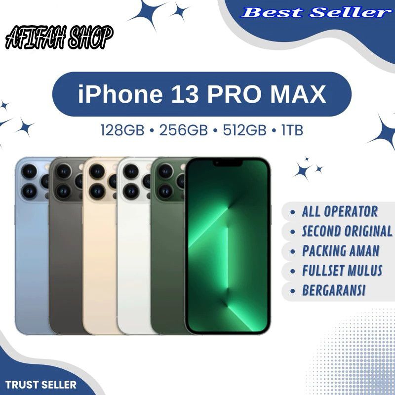 Jual iPhone 13 Pro Max 128GB/256GB/512GB/1TB Second Mulus 100% Original Fullset | Shopee Indonesia