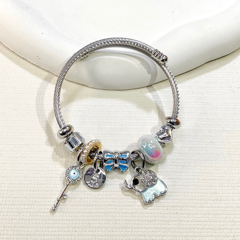 Jual Gelang Tangan Rantai Wanita Pandora Bracelet Charms Serut Bangle ...