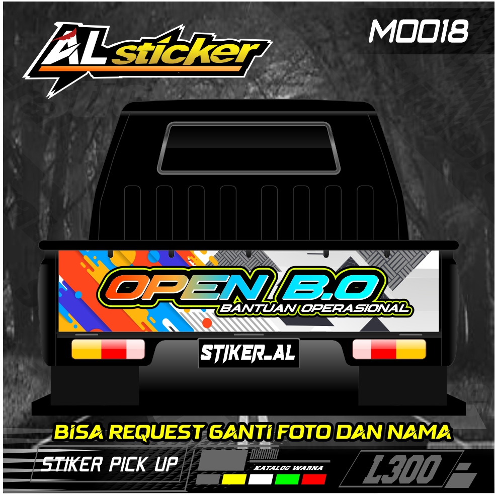 Jual Sticker mobil pickup OPEN B.O Pintu Belakang Pick Up L300, Mega ...